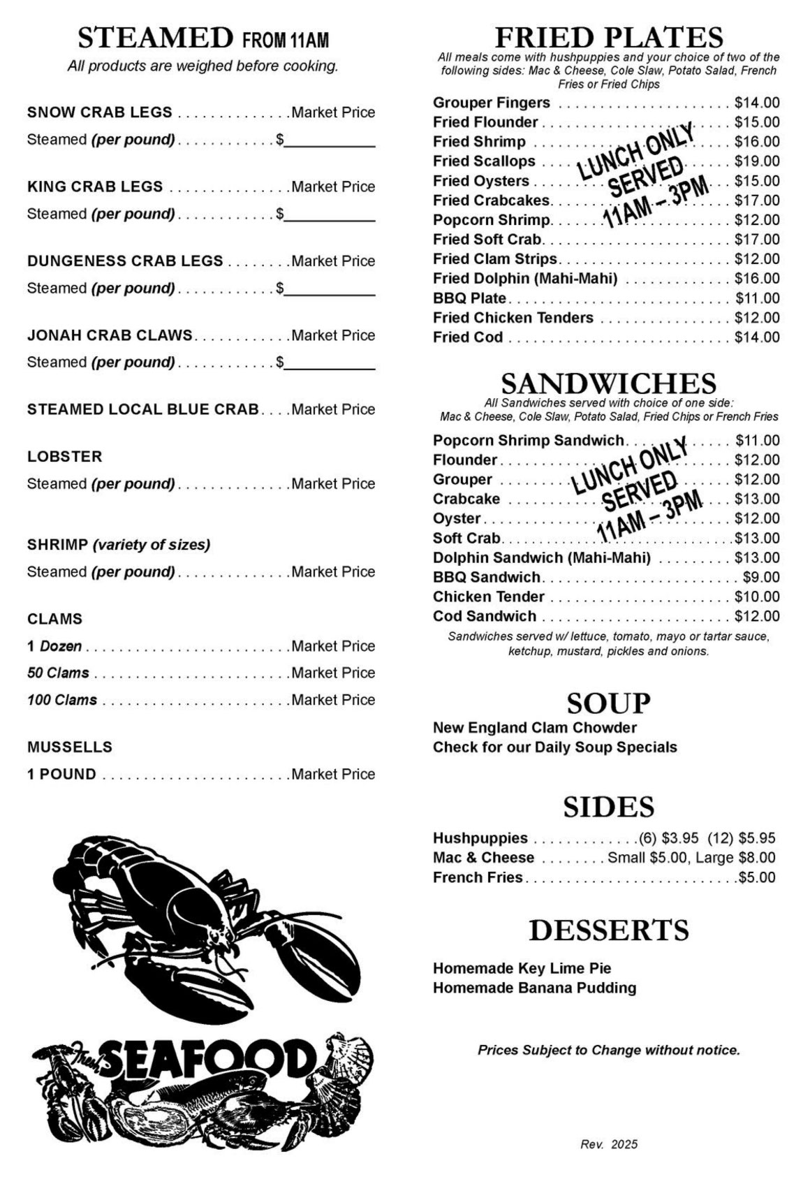 Austin Seafood - Takeout Menu
