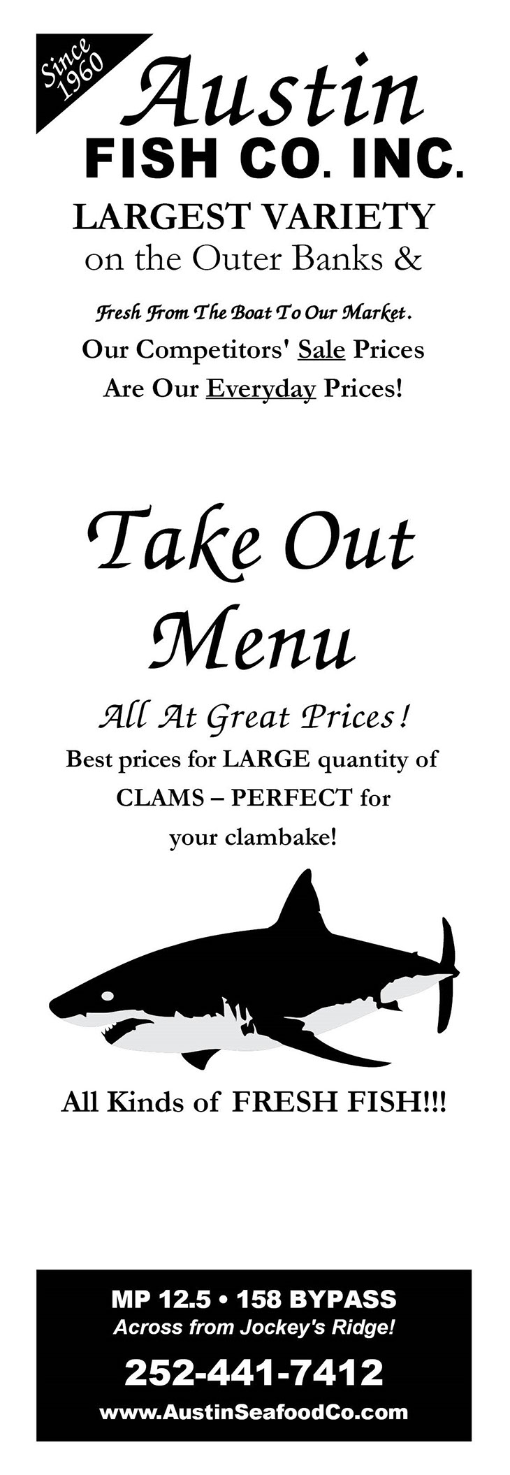 Austin Seafood - Takeout Menu